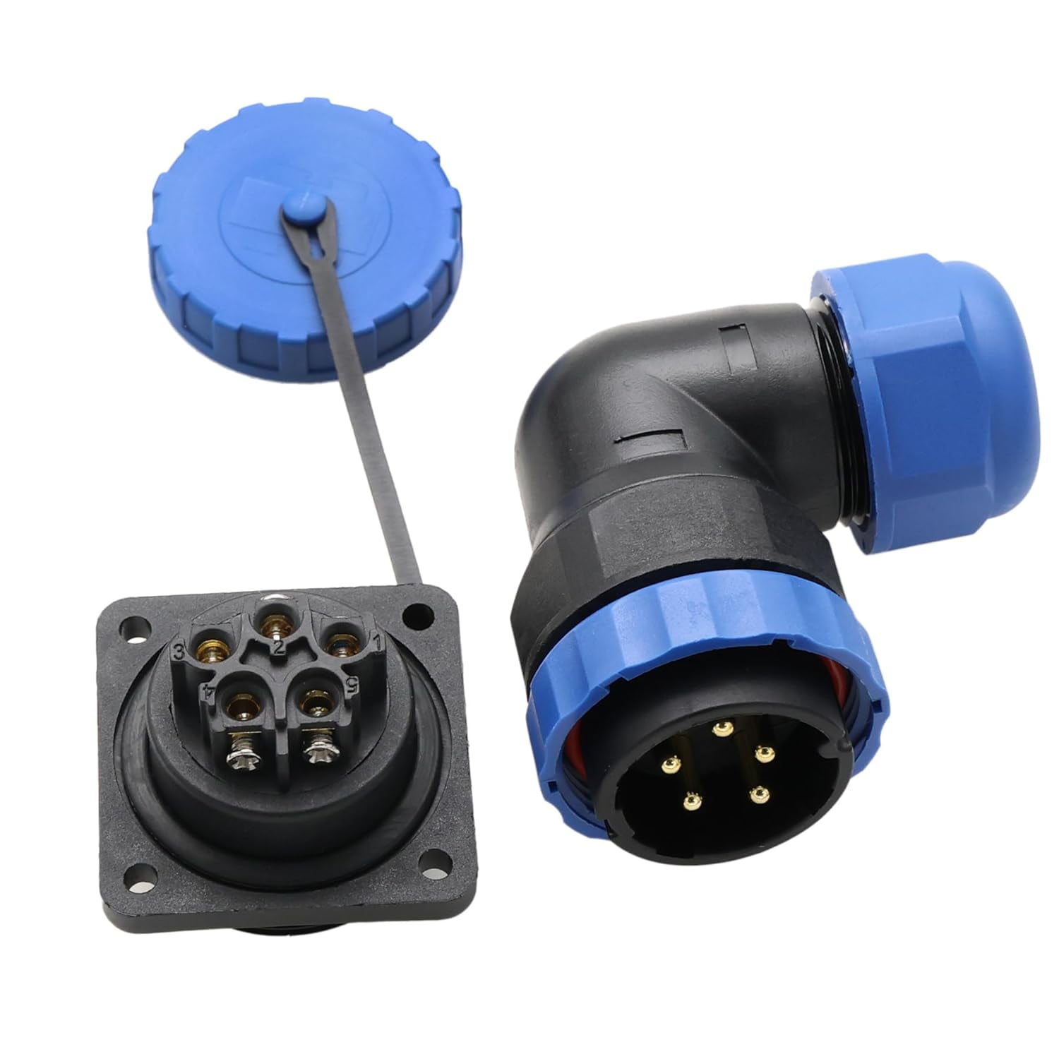YJYCSAH-TY28 5 Pin 25A Female Male Connector, Panel Mount Socket and ...