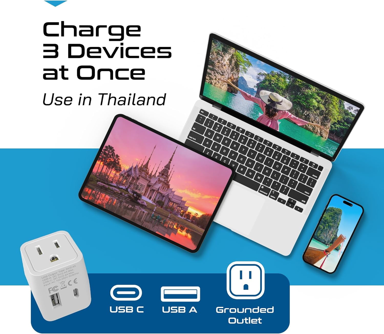 YJYCSAH-Thailand Travel Plug Adapter \u2013 Type O Power Adapter with ...