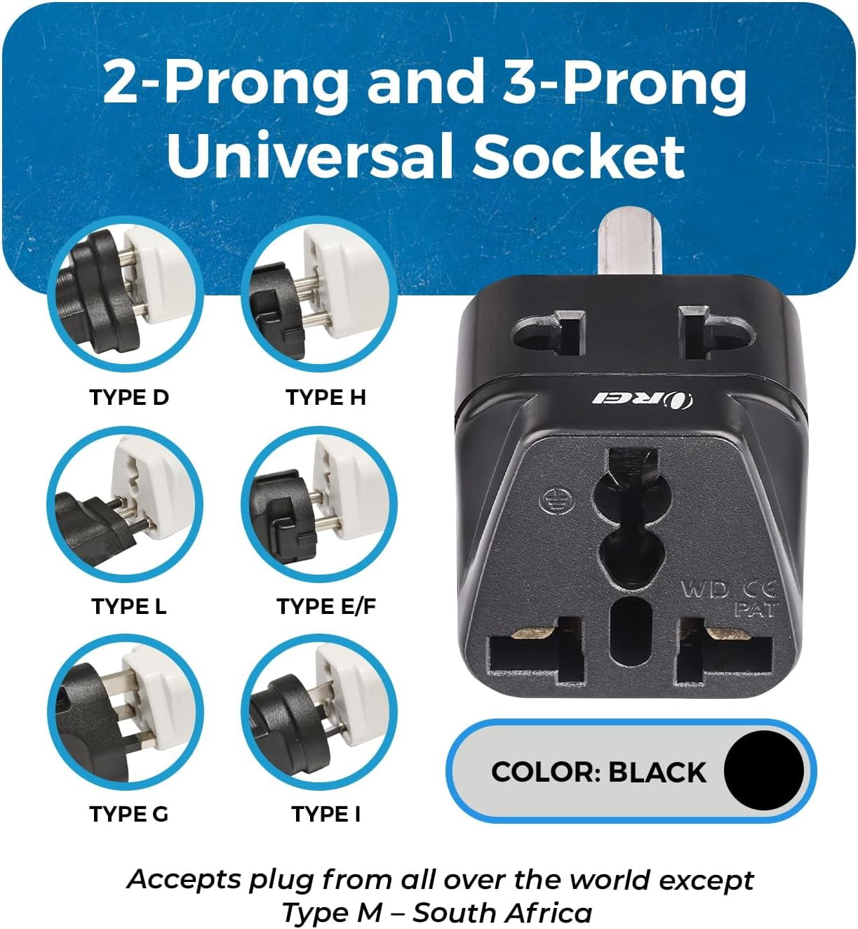 YJYCSAH-US to India Plug Adapter- Type D Travel Adapter - 2 in 1 Travel ...