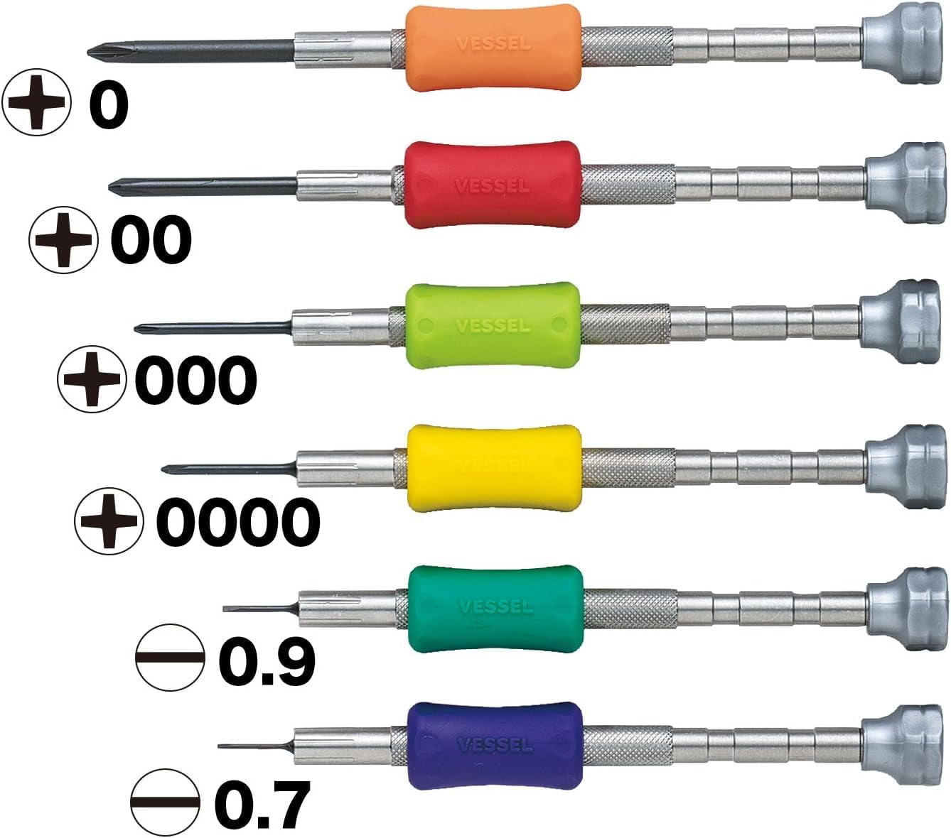YJYCSAH-Vessel Precision Screwdriver Set TD-56S / +0, 00, 000, 0000, -0 ...