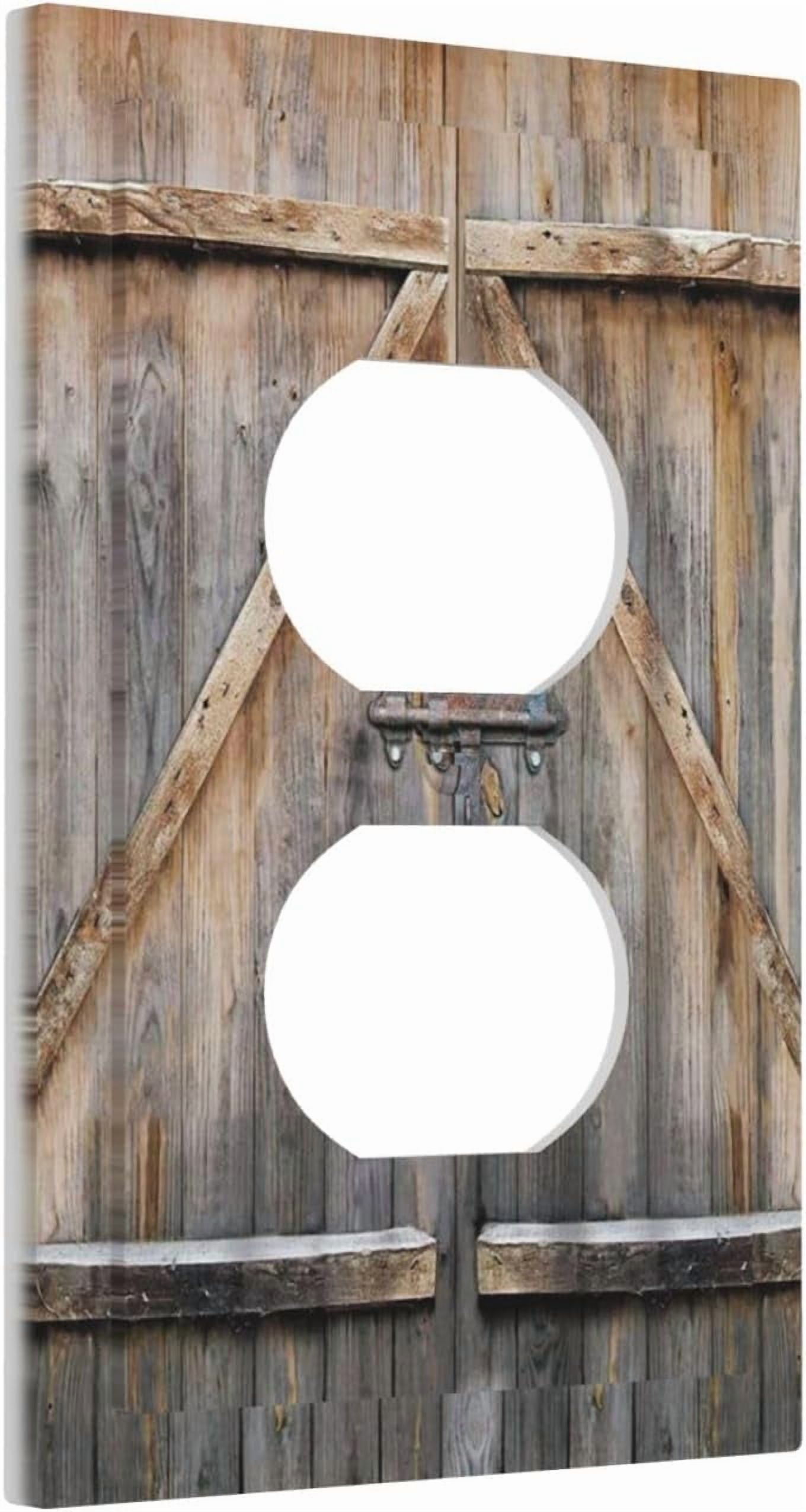 YJYCSAH-Vintage Western Barn Door Wood 1 Gang Electrical Duplex Outlet ...
