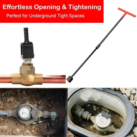 YJYCSAH-Water Meter Key 32 Inch with 4-Way Utility Key, Steel T-Handle ...