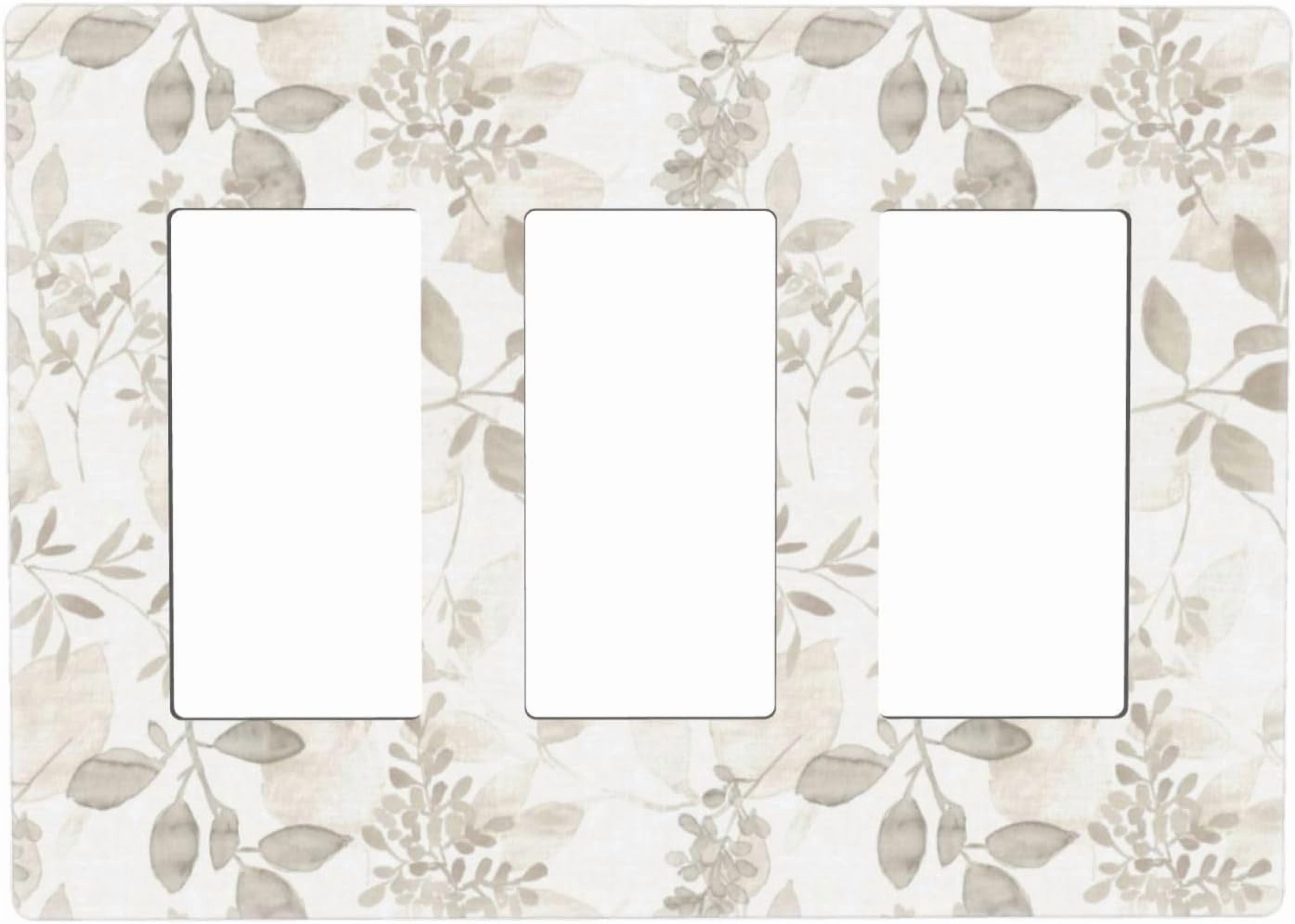 YJYCSAH-Yellow Gray White Eucalyptus Leaf Triple Decorator Light Switch ...