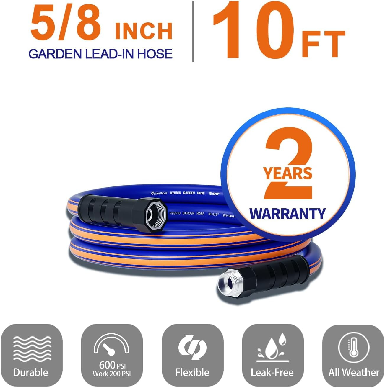 YJYCSAH-short garden hose 10 ft x 5/8Inch, short water hose with Swivel ...