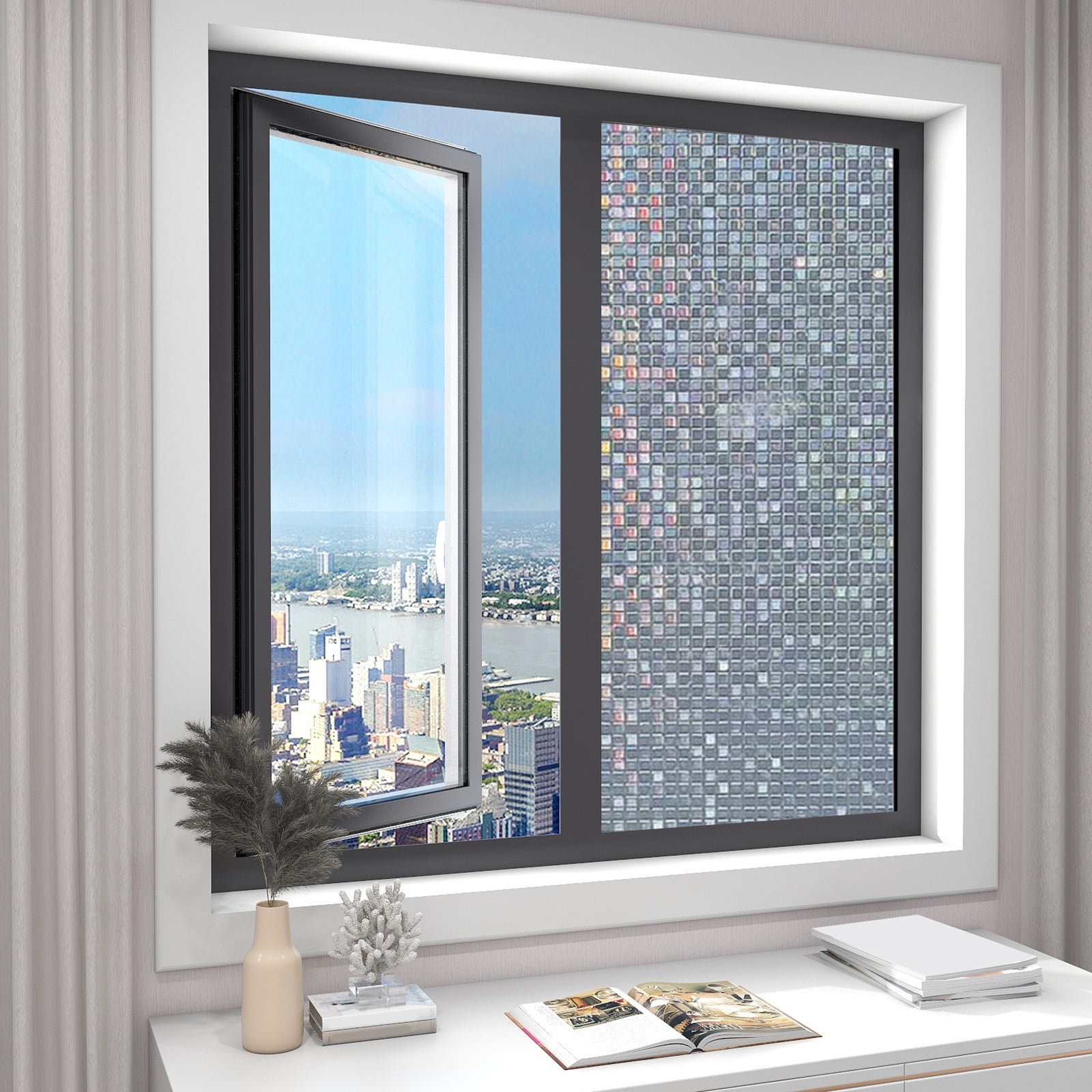 YJYGSQ Bathroom Window Decorative PVC Film, Non-Opaque Light Filtering ...