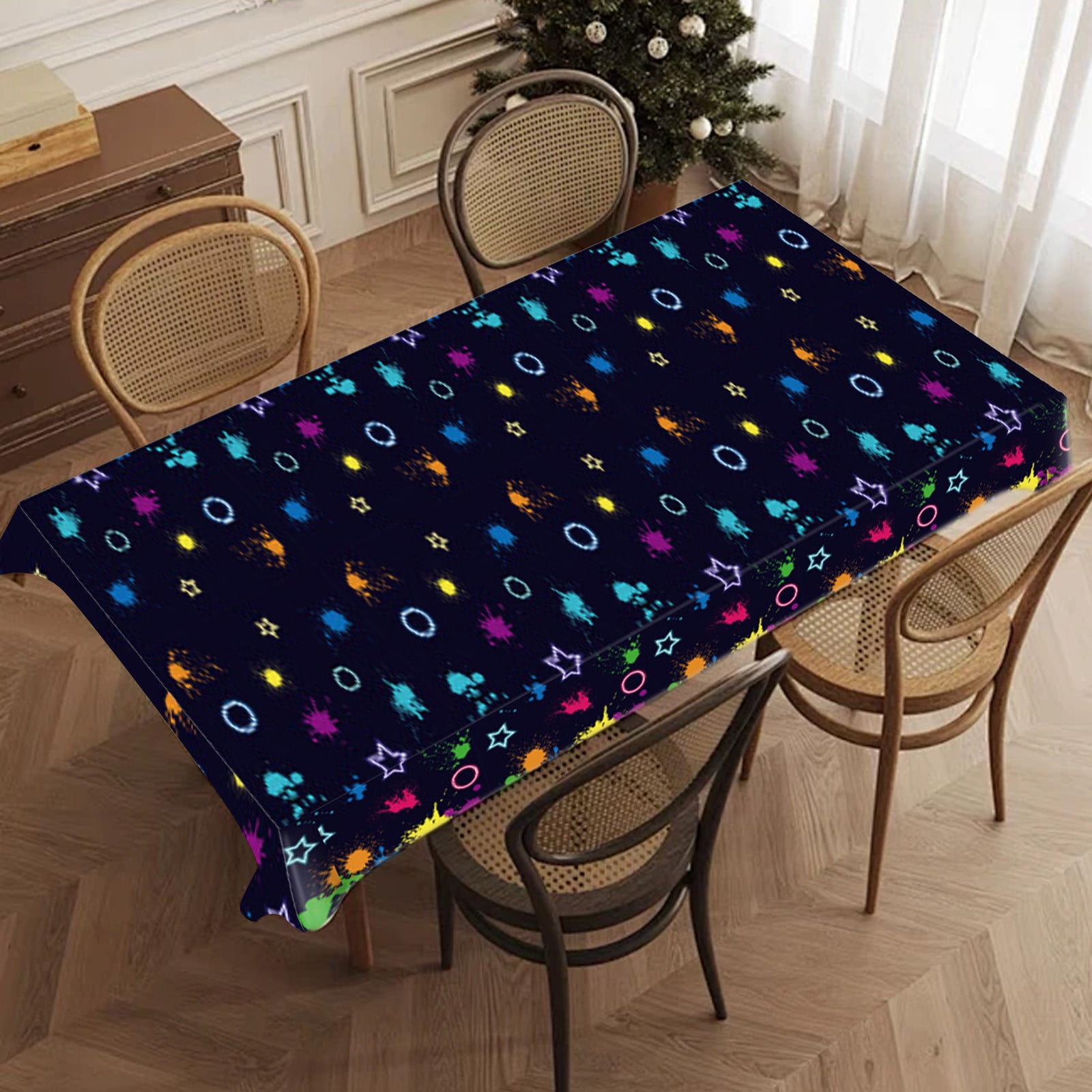 YJYGSQ Neon Tablecloth Party Covers, 54x92 Inch Glow-in-the-Dark ...