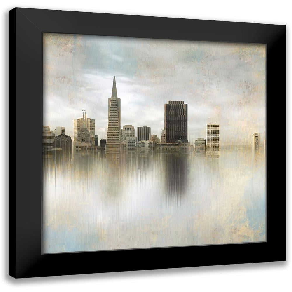 YK Studios 20x20 Black Modern Framed Museum Art Print Titled - Skyline ...
