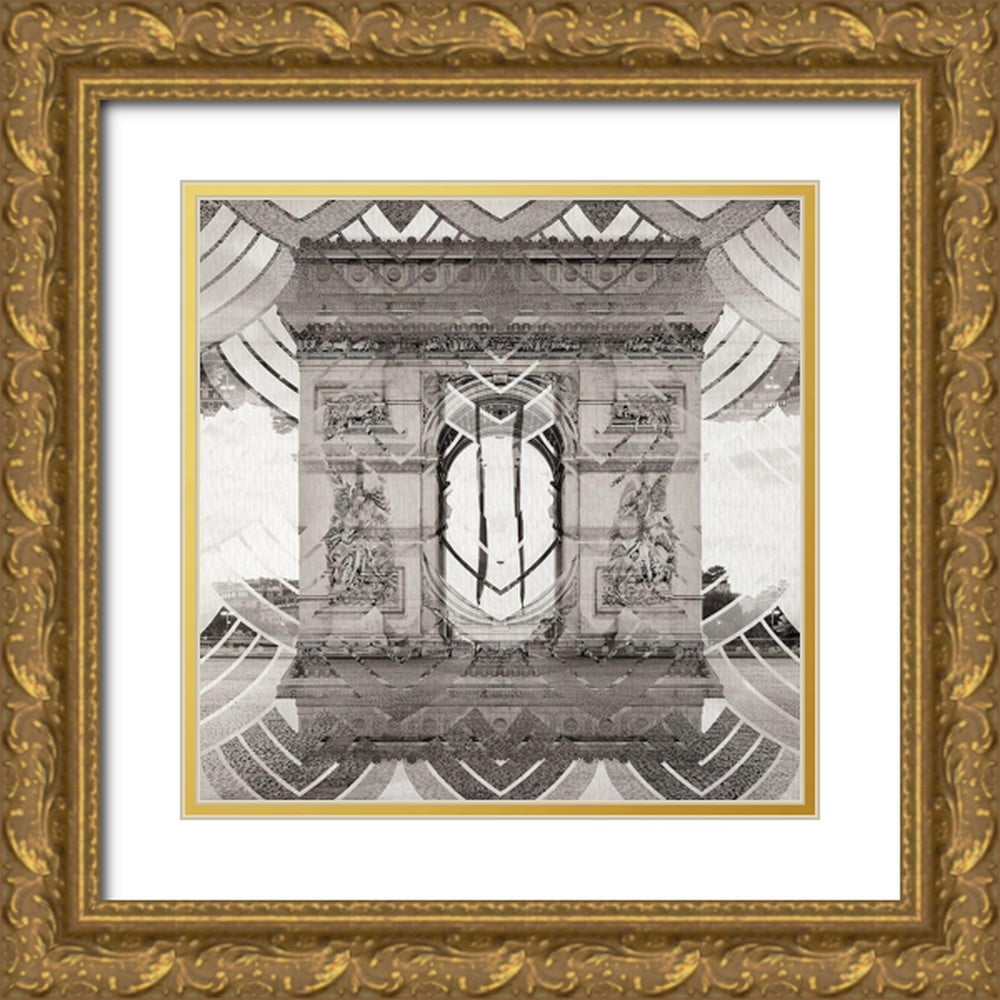 YK Studios 26x26 Gold Ornate Wood Framed with Double Matting Museum Art ...