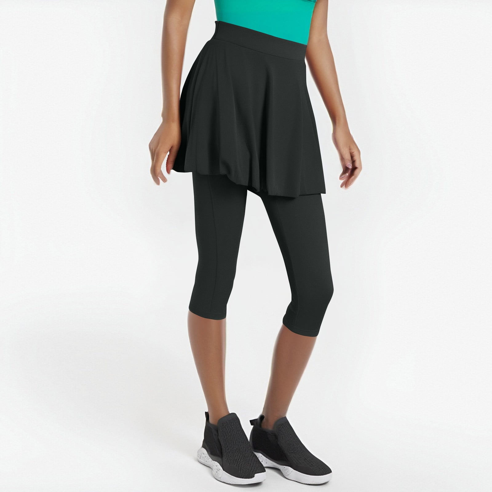 YKARITIANNA Women Tennis Skirted Leggings with Pockets, Capris Yoga Leggings with Skirts&Tennis ...