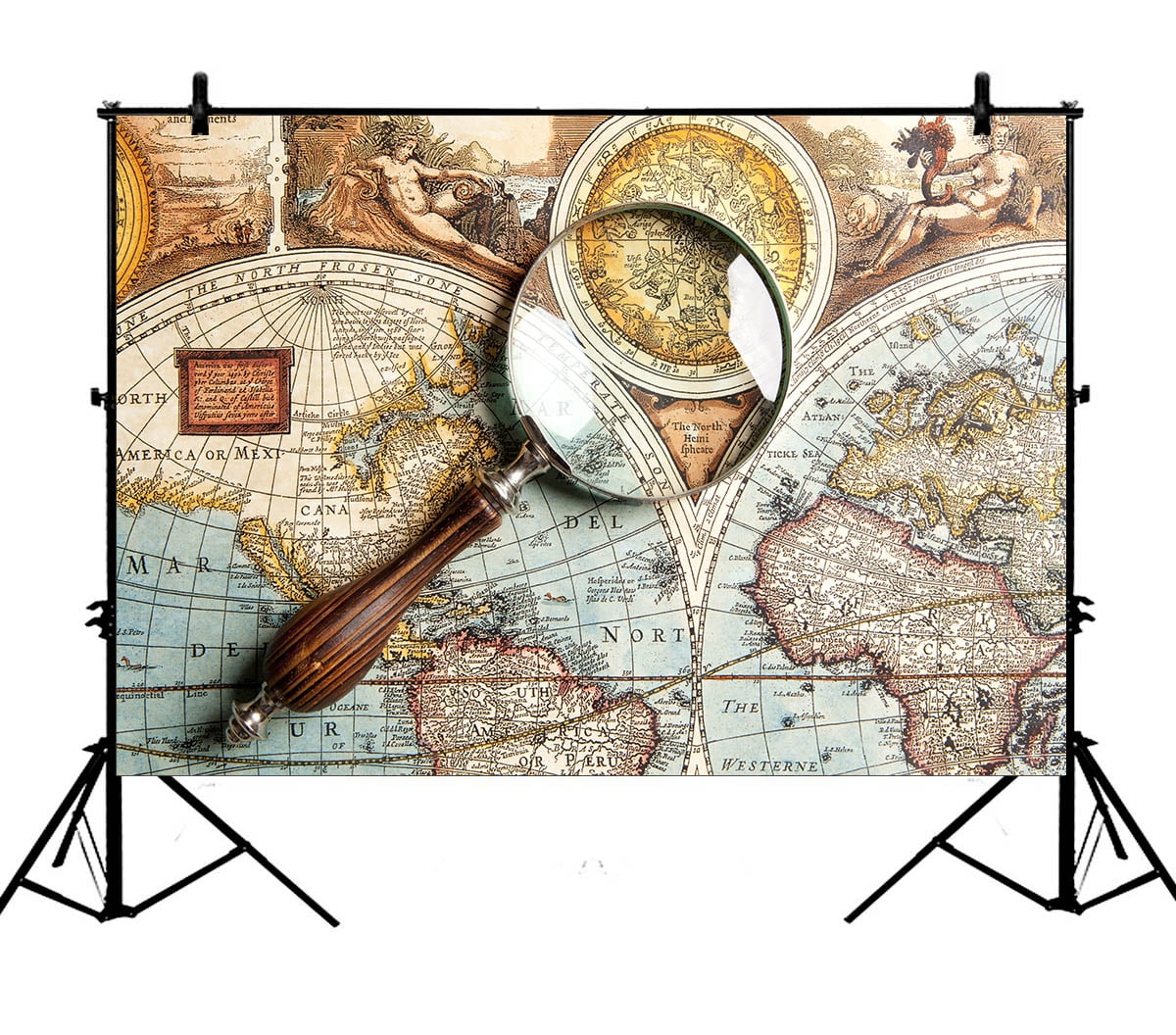 YKCG 7x5ft Ancient World Map Photography Backdrops Polyester ...