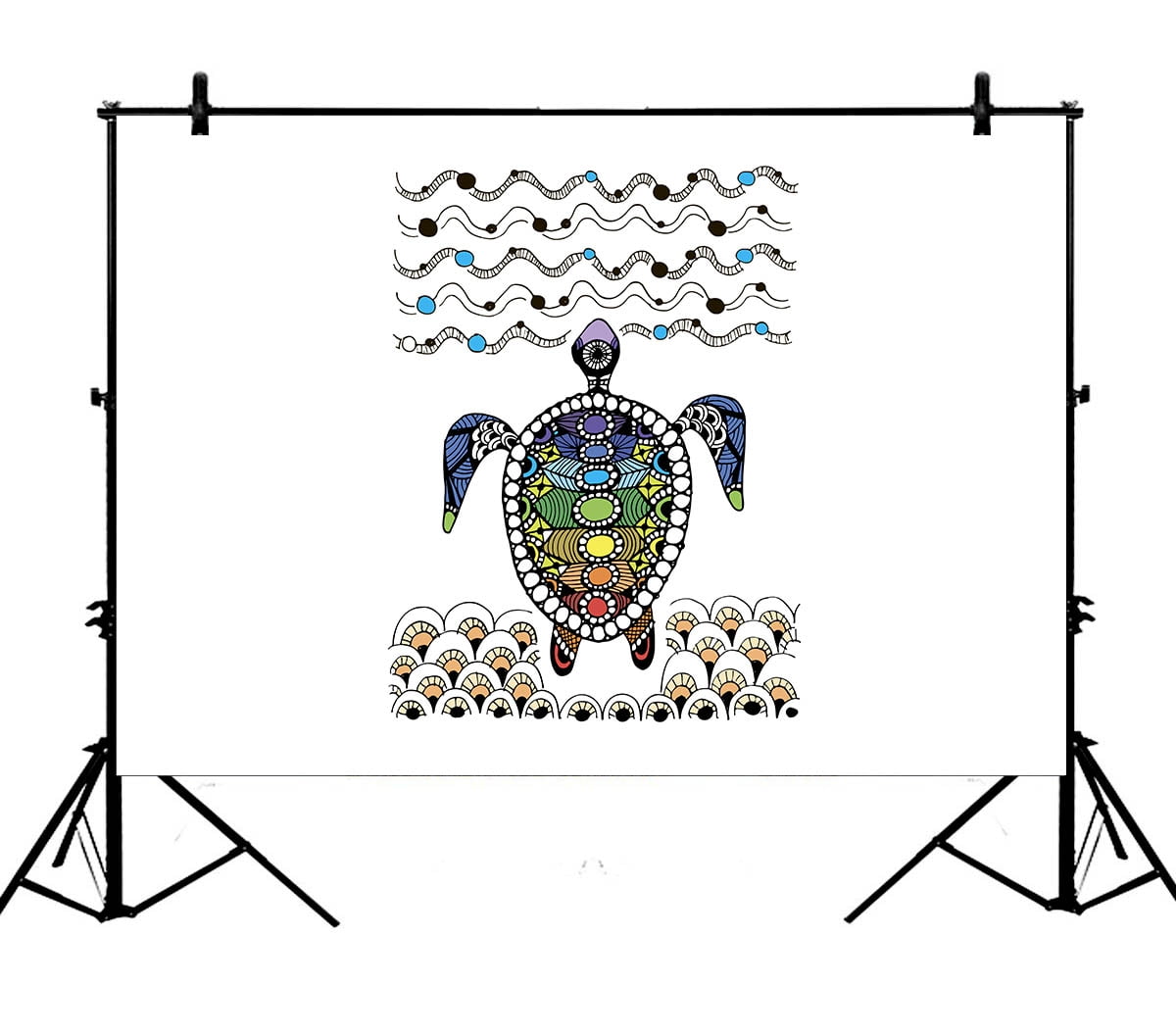 YKCG 7x5ft Bohemian Stripes Sea Turtle Ornate Photography Backdrops ...