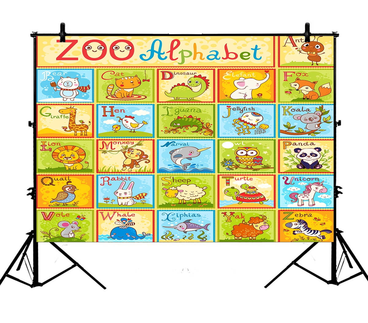 YKCG 7x5ft Children's English Animal Alphabet Photography Backdrops ...