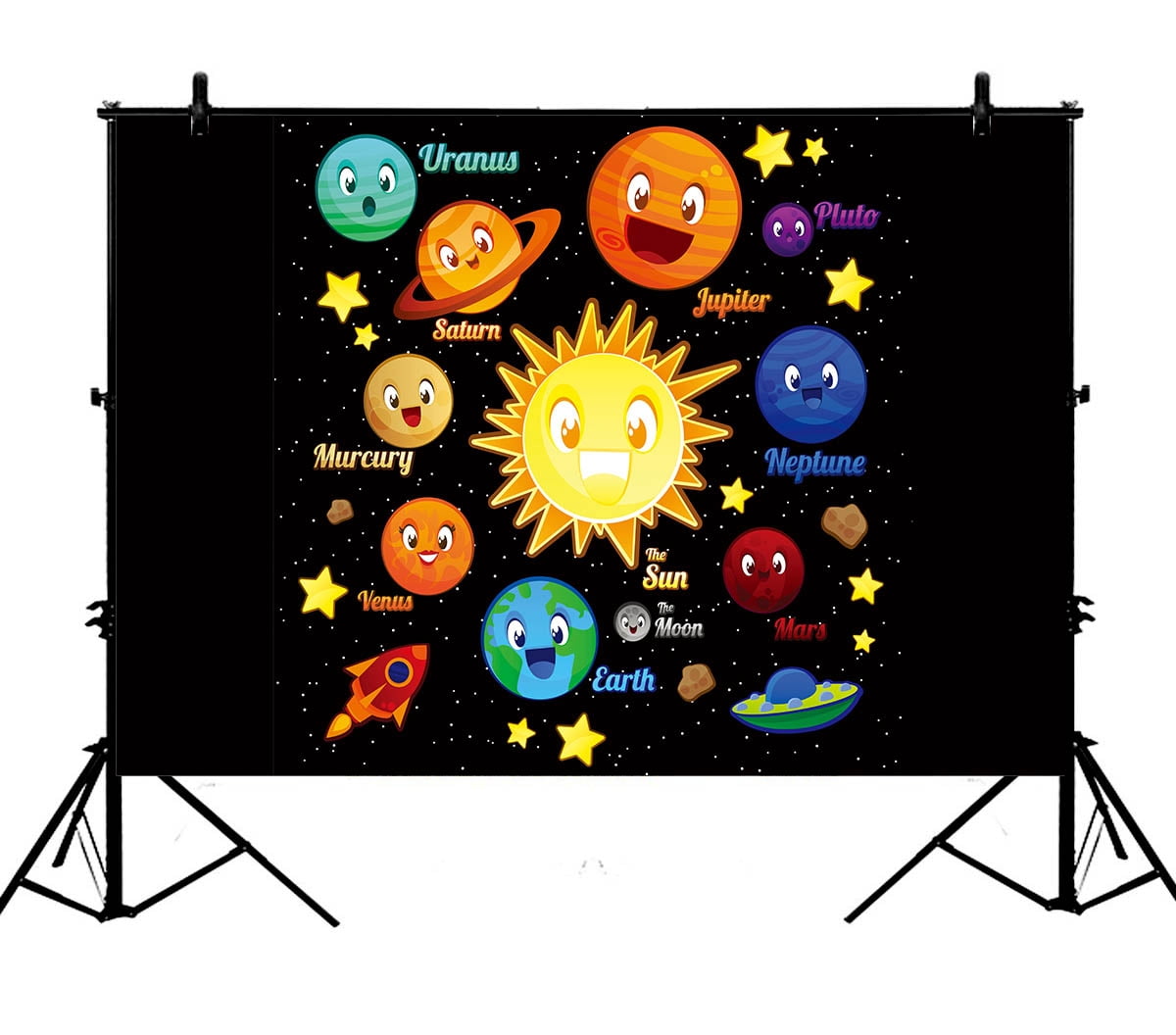 YKCG 7x5ft Funny Kids Education Planet Character Elements Photography ...