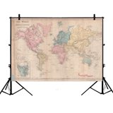 YKCG 7x5ft Globe Art Earth World Map Photography Backdrops Polyester ...