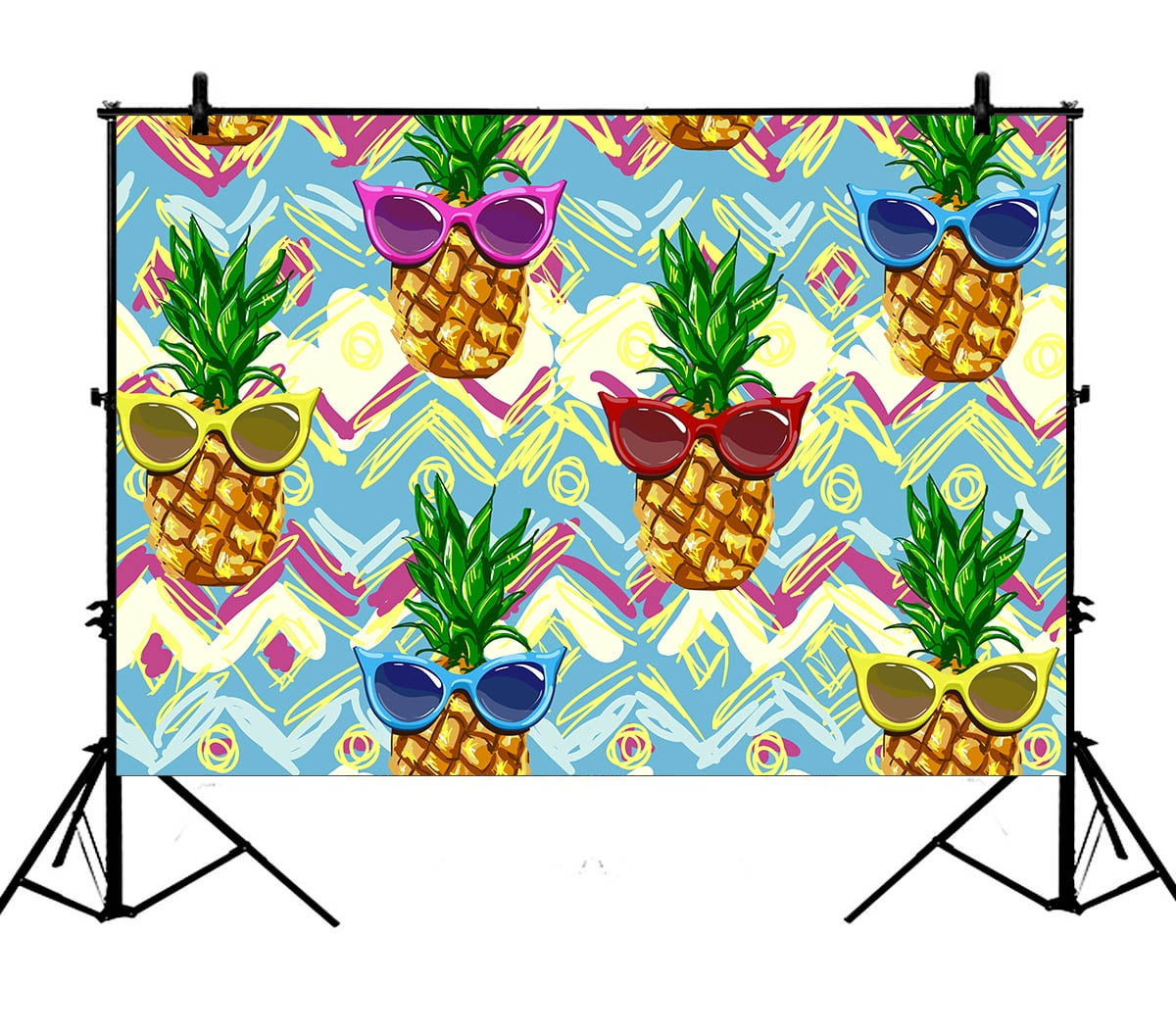 YKCG 7x5ft Hipster Pineapples Tropical Flower Fruit Photography ...