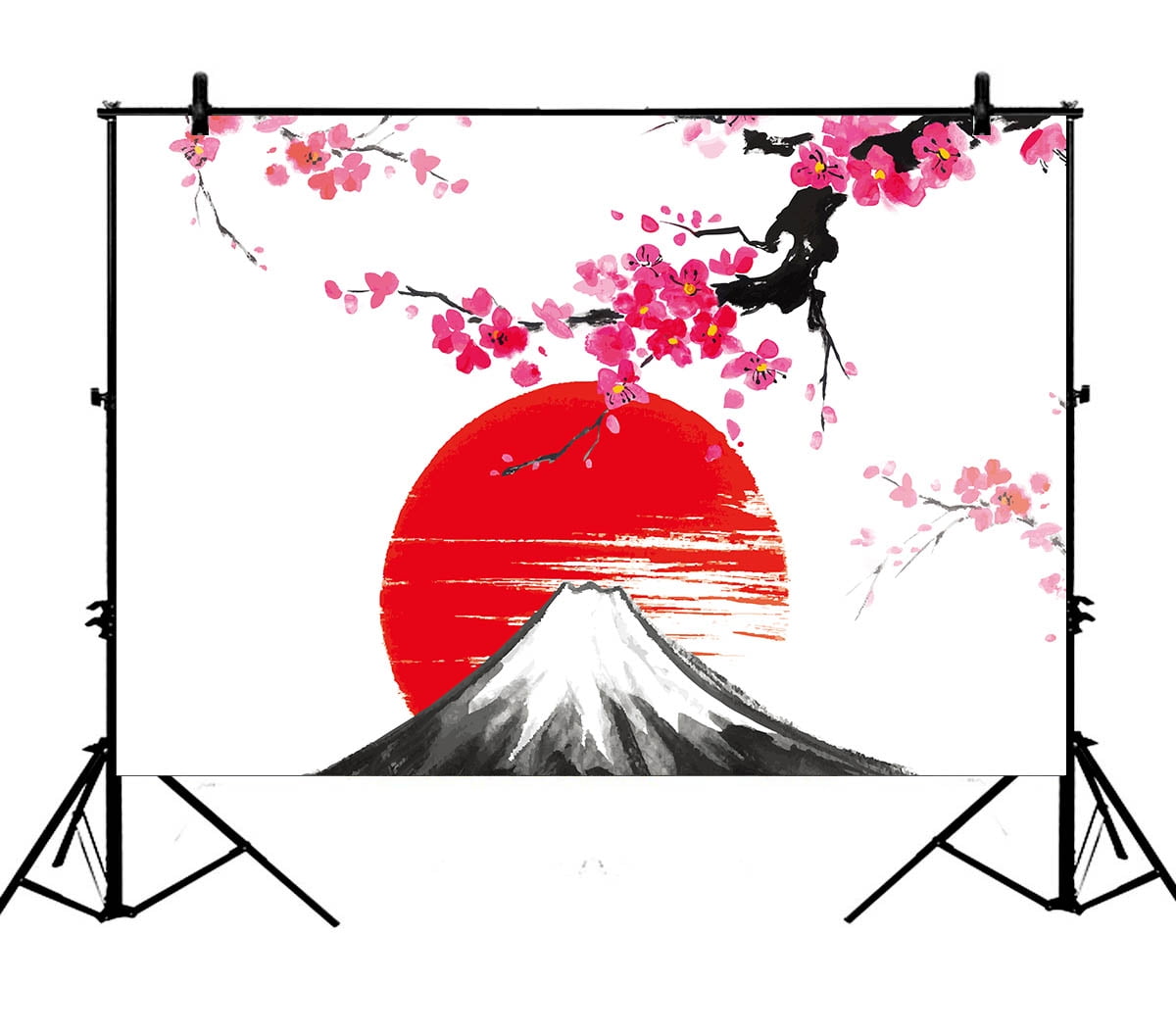 YKCG 7x5ft Japan Sakura Branch Sun Fuji Mountain Photography Backdrops ...