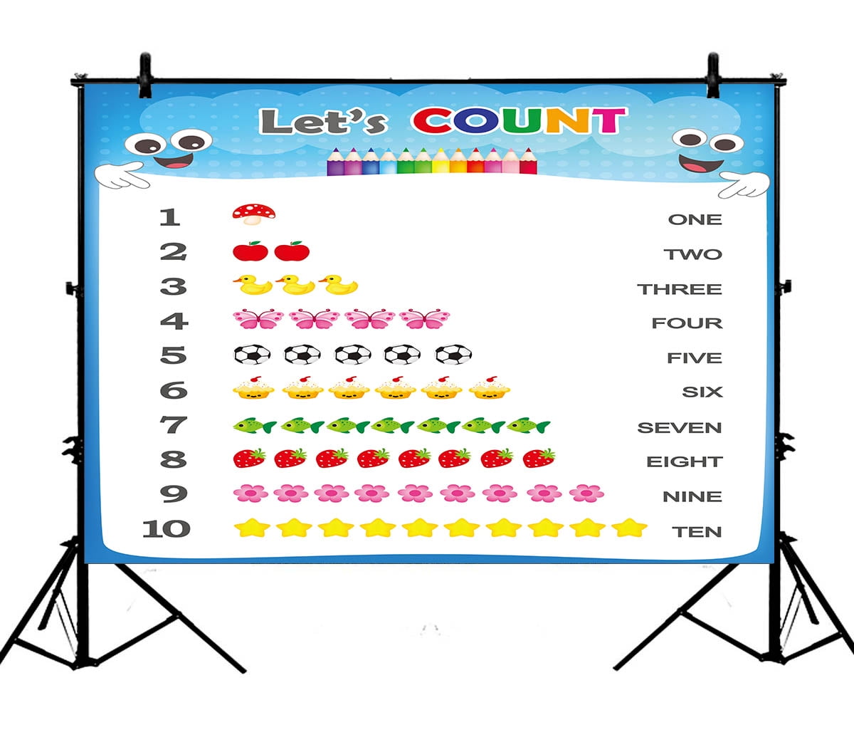 YKCG 7x5ft Numbers Counting Practice Printable Educational Photography ...