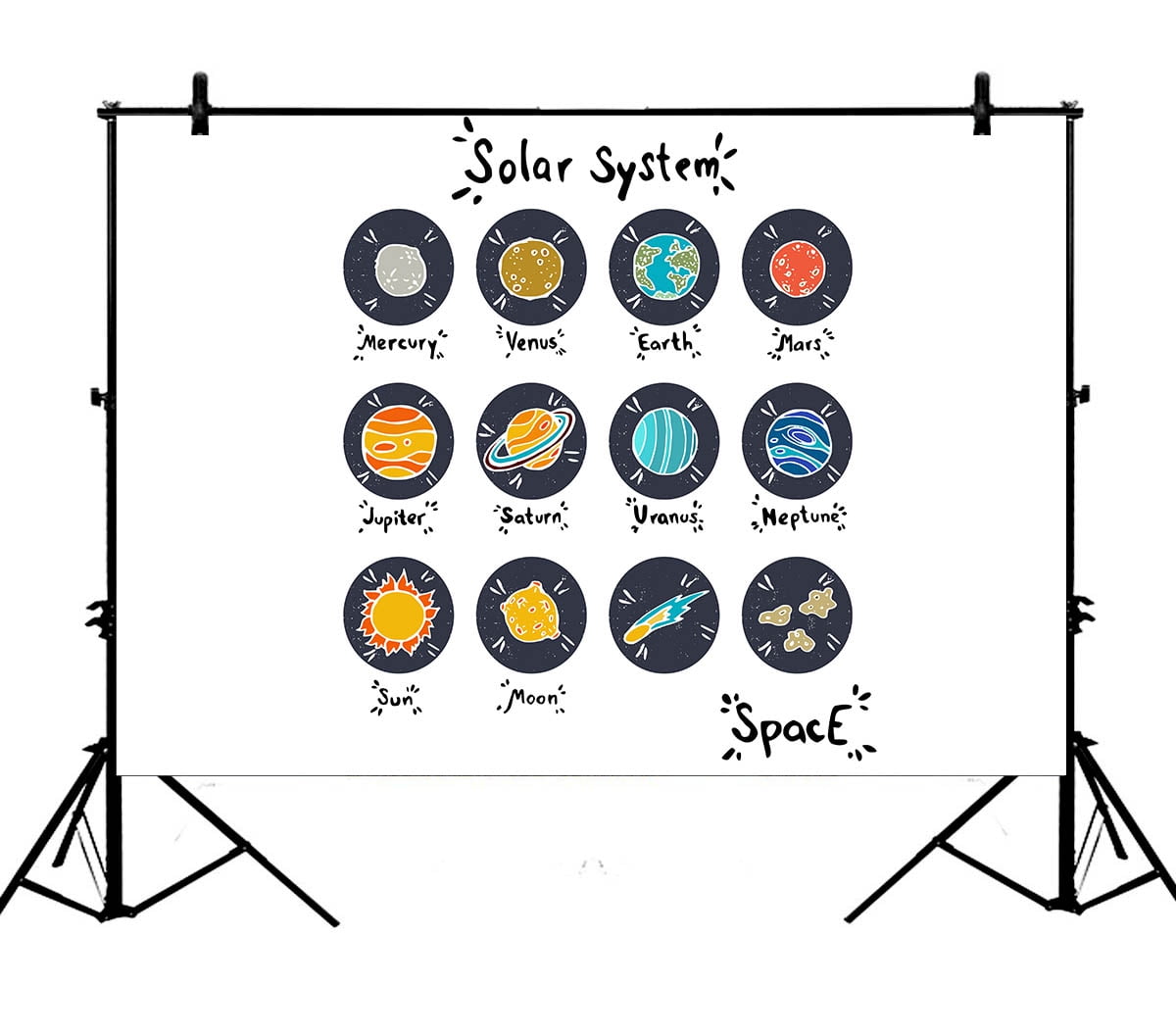 YKCG 7x5ft Solar System Planets Funny Education Chart Photography ...