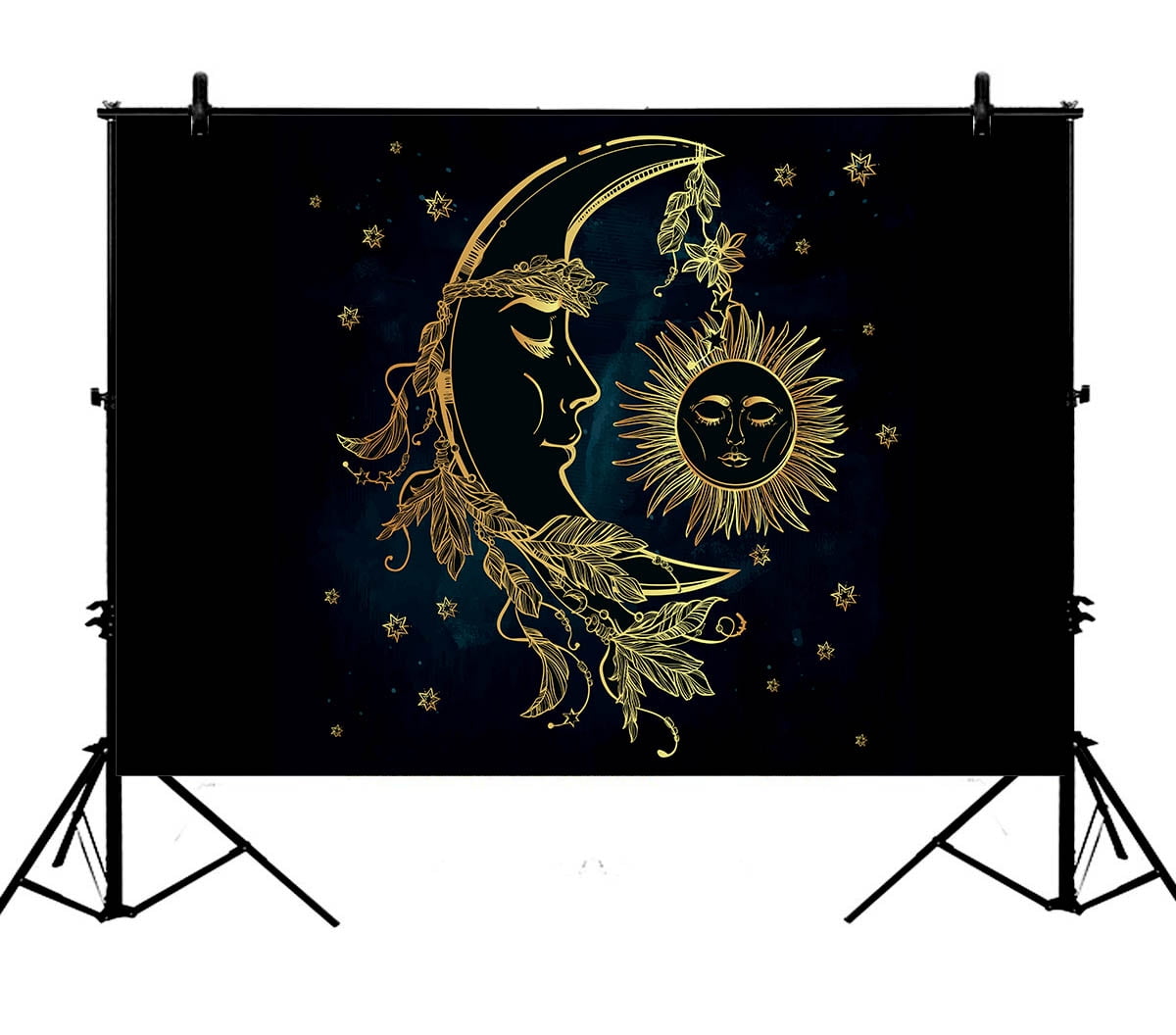 YKCG 7x5ft Sun and Moon Stars Starry Night Photography Backdrops ...