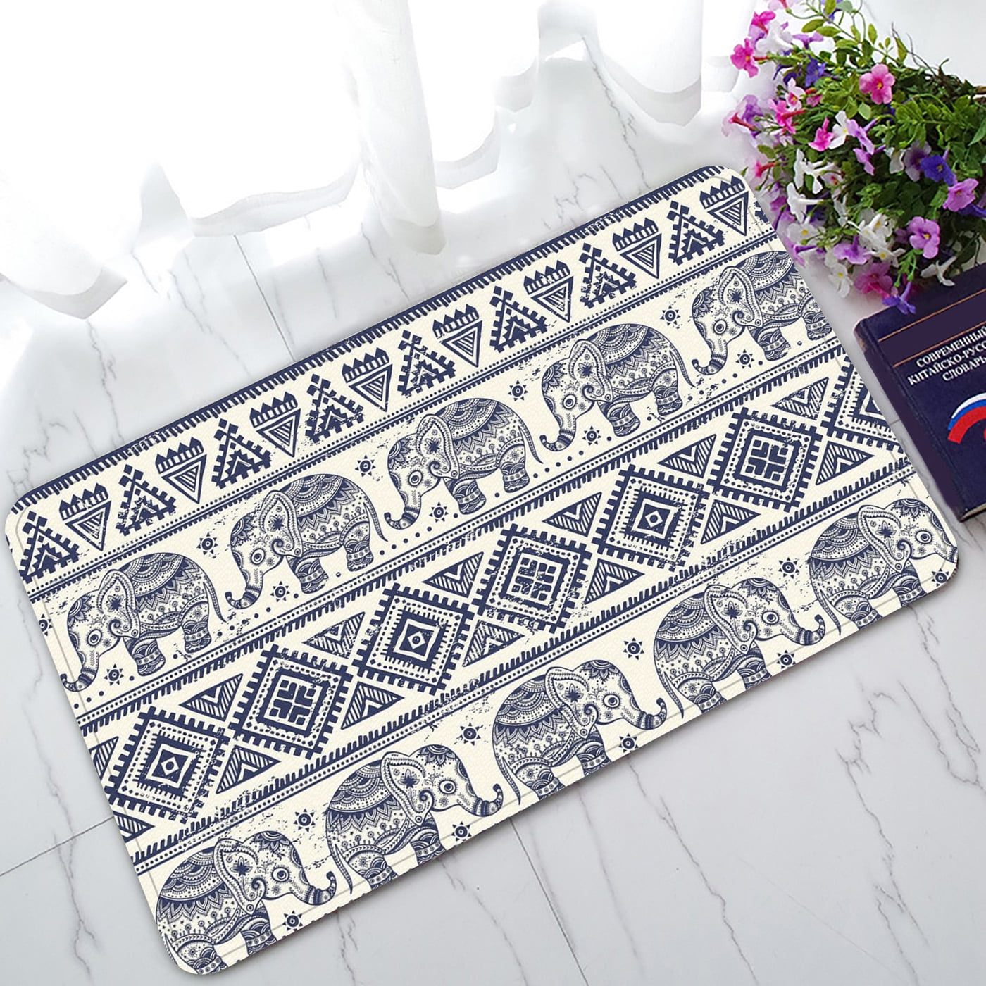 YKCG Ethnic Elephant Doormat Indoor/Outdoor/Bathroom Doormat 30x18 ...