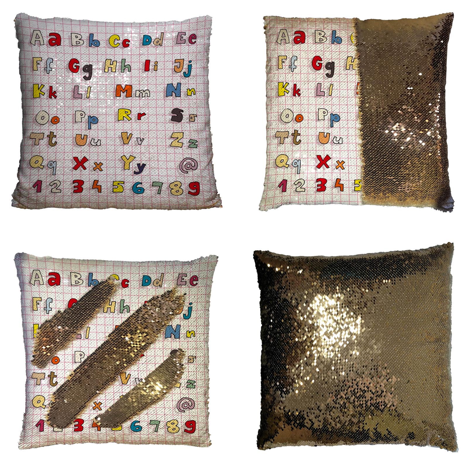 YKCG Hand Drawn Alphabet ABC with Shadows and Colors Reversible Mermaid ...