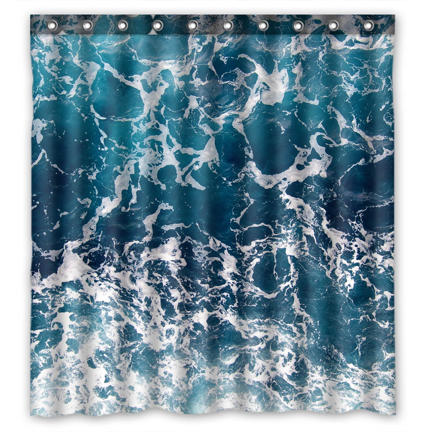 Ykcg Ocean Dancing Waves Blue Sea Seascape Shower Curtain Waterproof