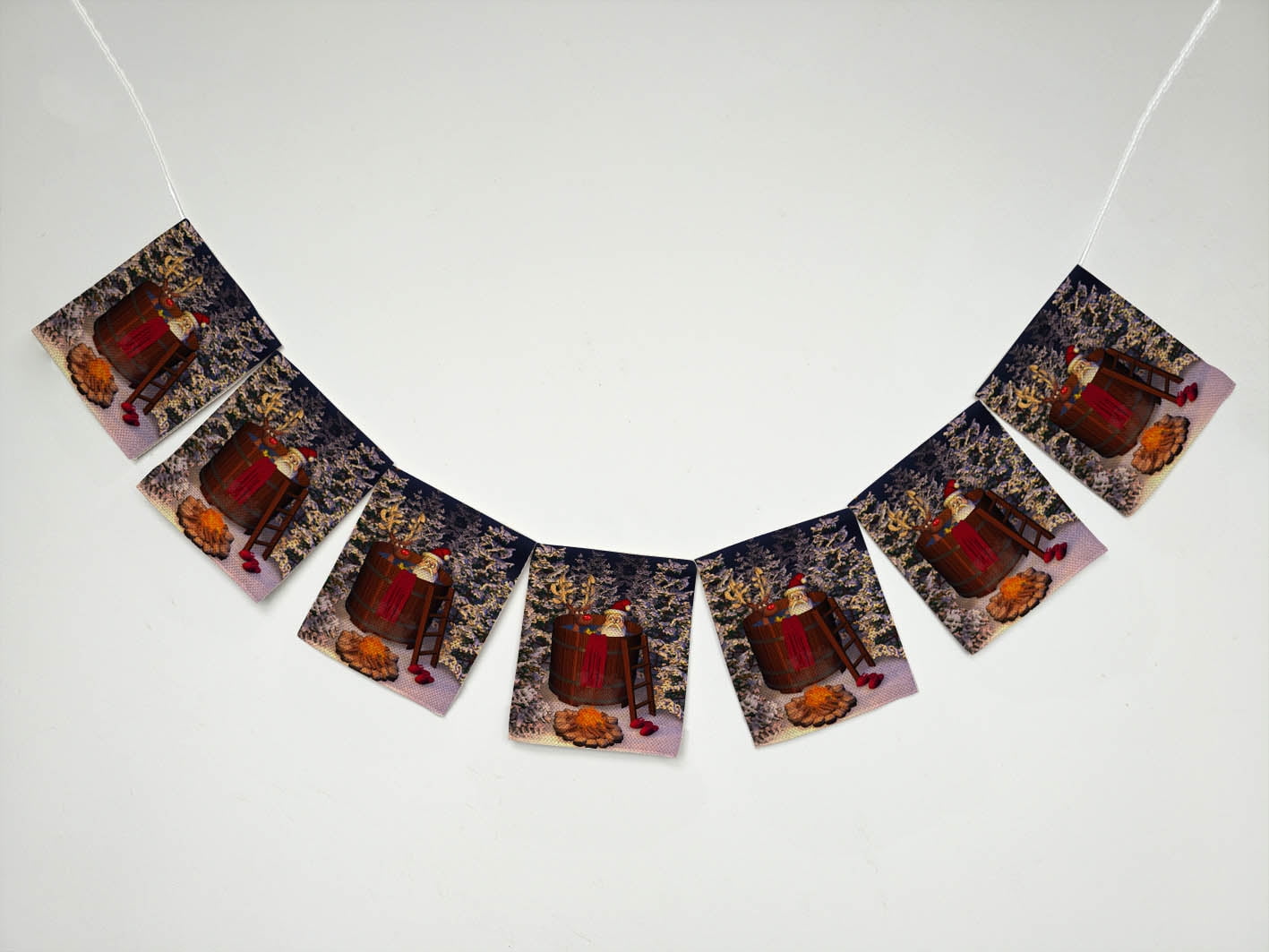 YKCG Santa Claus with Deer Have a Shower Funny Christmas White Trees ...