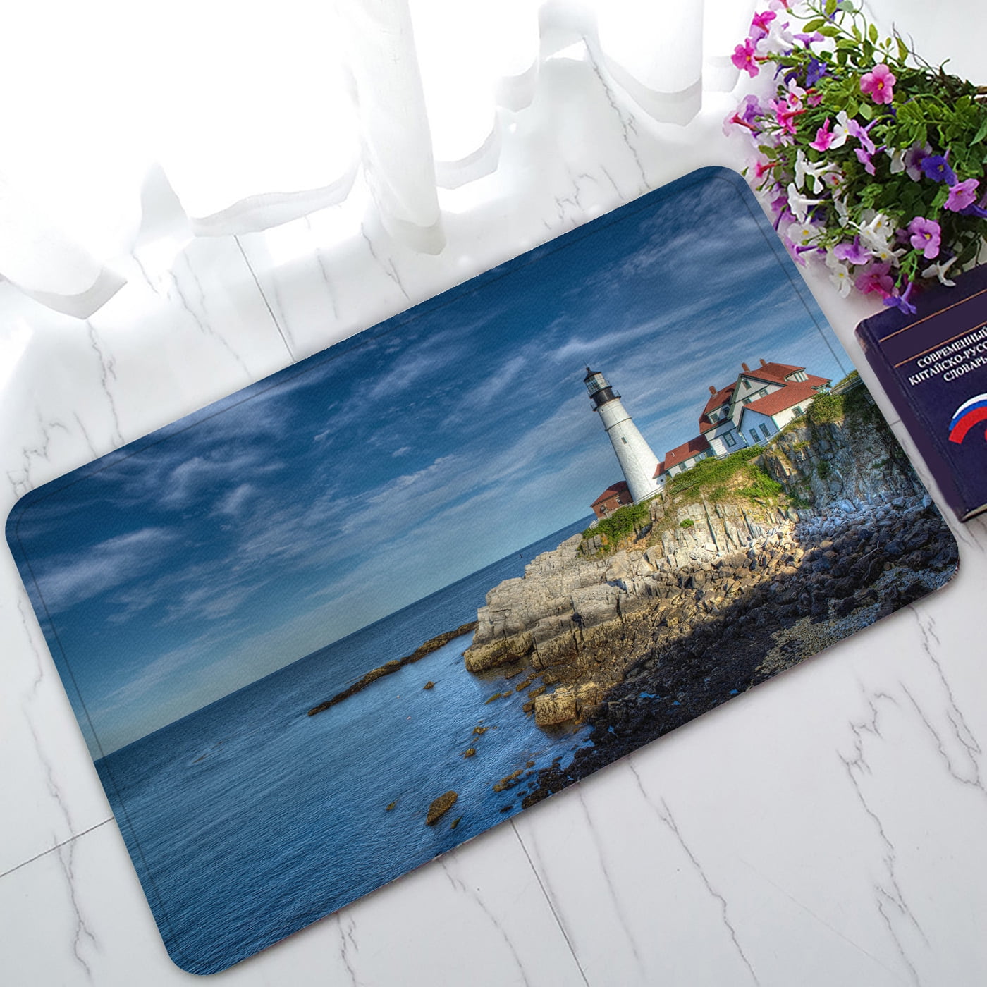 YKCG Stormy Beach Lighthouse Doormat Indoor/Outdoor/Bathroom Doormat ...