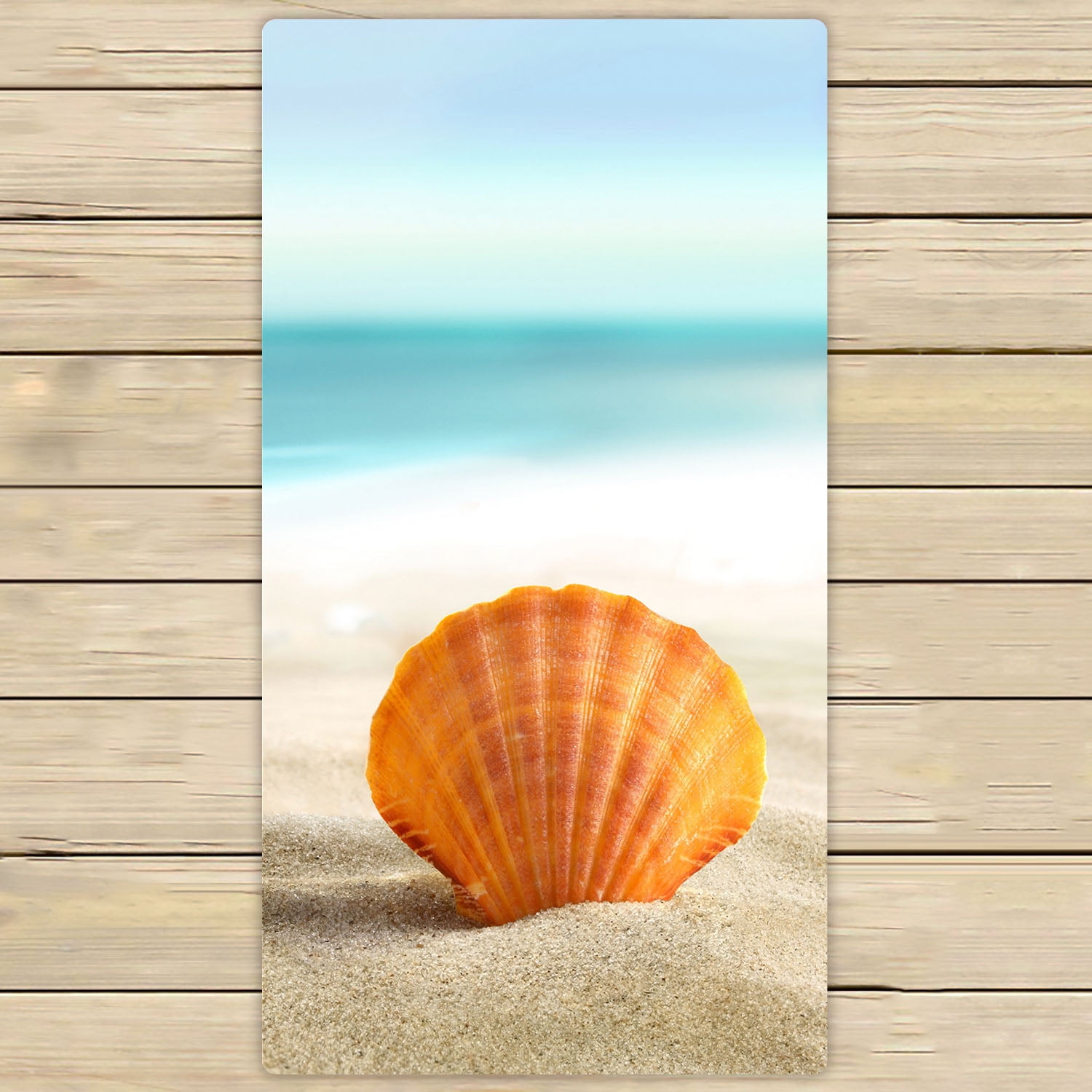 YKCG Summer Beach Seashell Sea Sand Blue Ocean Hand Towel Beach Towels ...