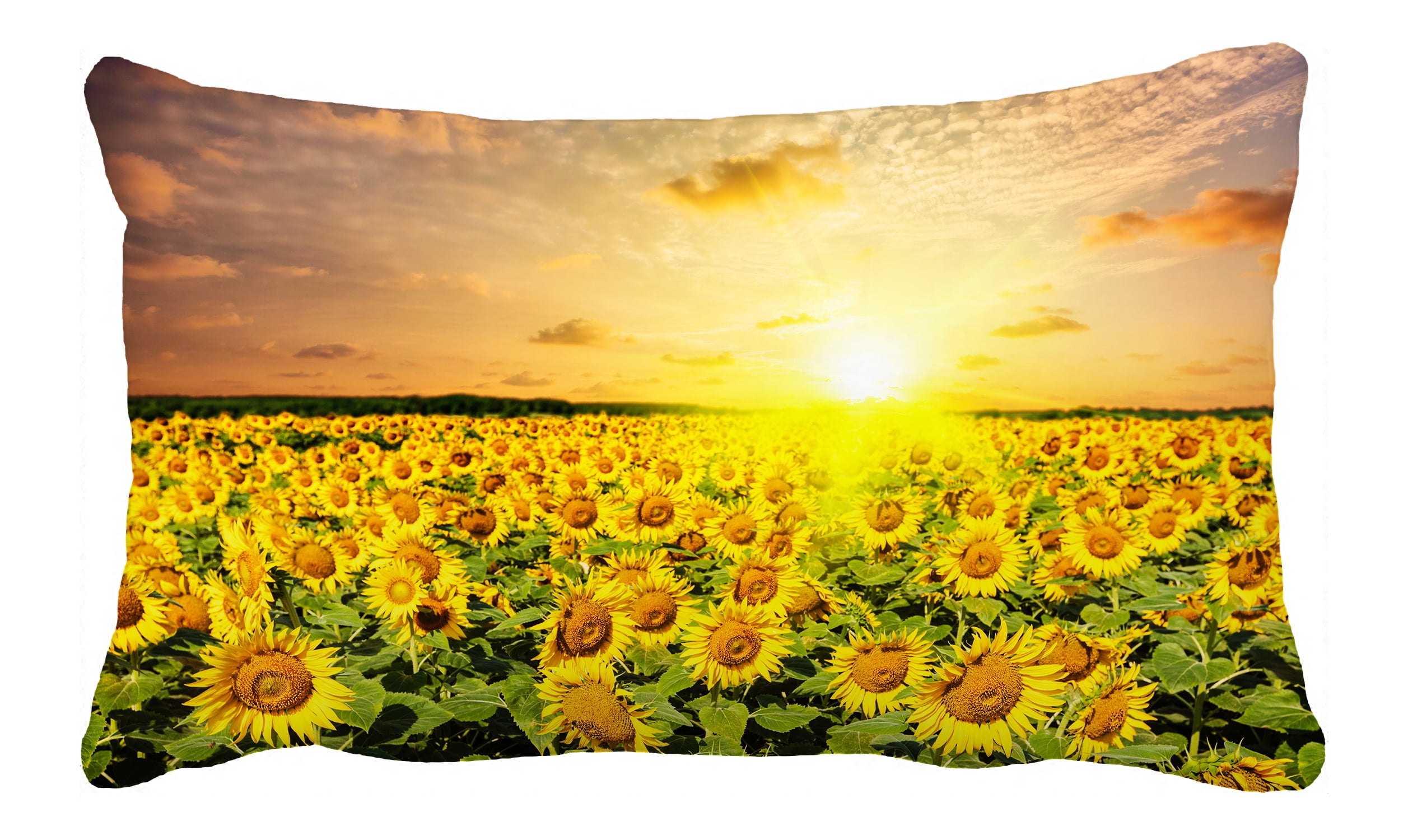 YKCG Sunset Sunflower Fields Fall Scenery Pillowcase Pillow Cushion ...