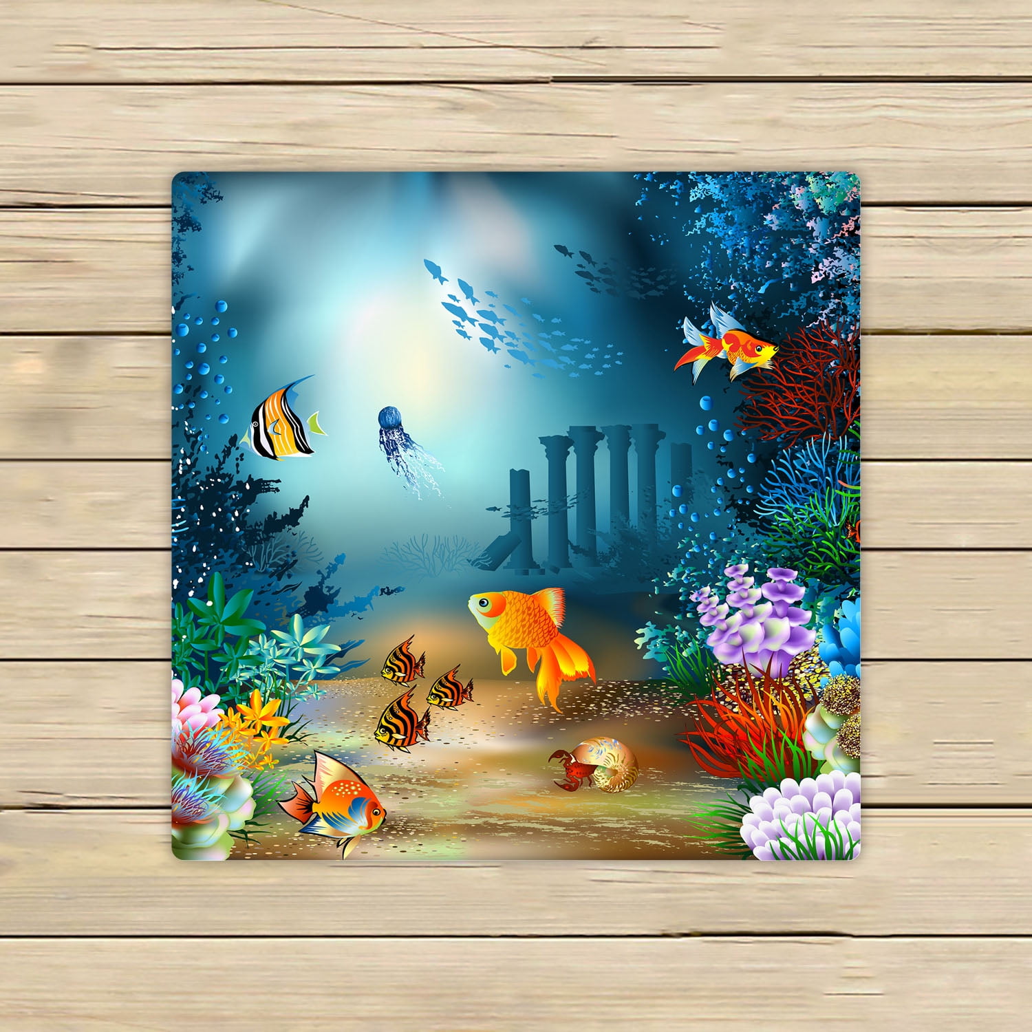 YKCG Underwater Wold Deep Ocean Tropical Sea Animal Fishes Coral Hand ...
