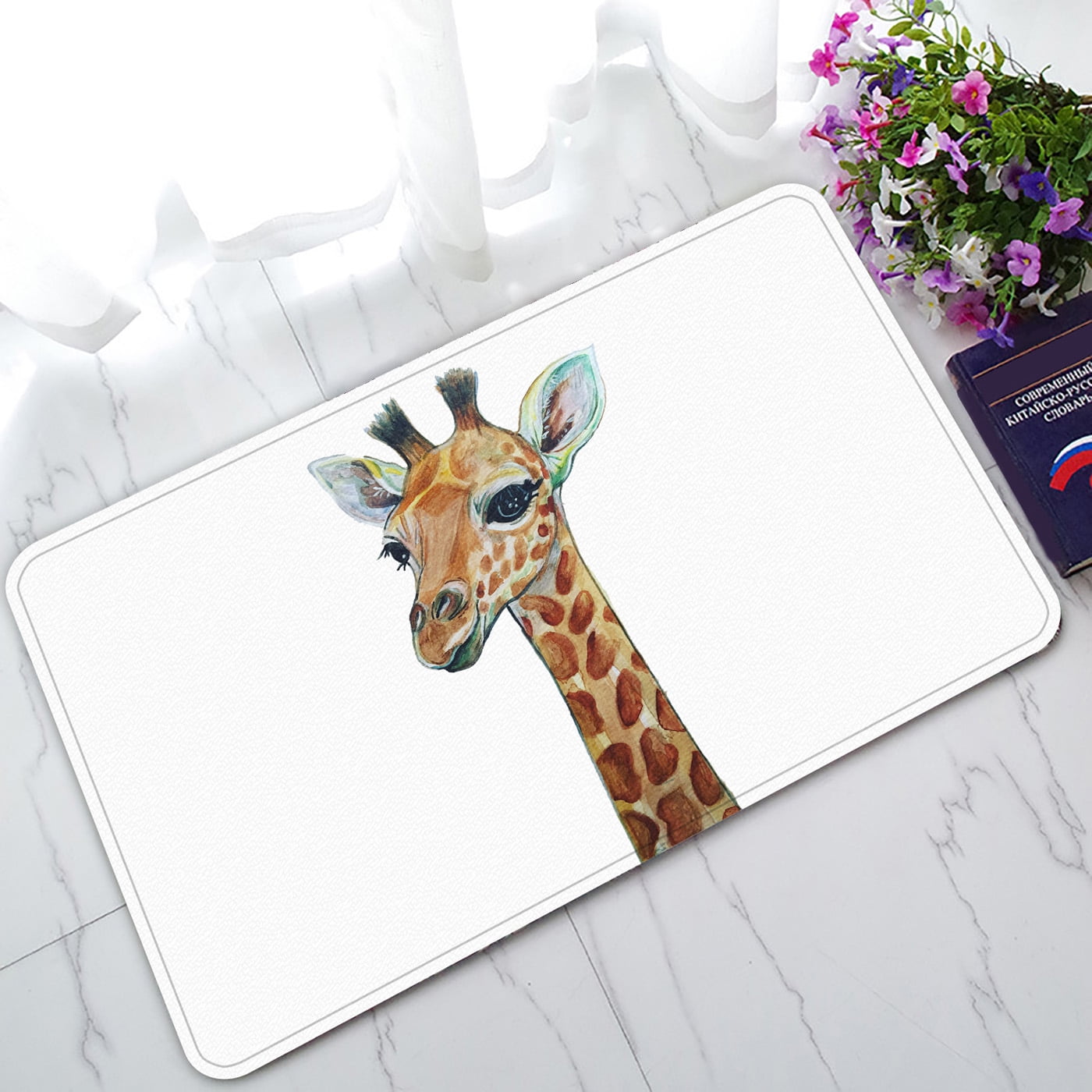 YKCG Vintage Giraffe Art Drawing Custom Doormat Indoor/Outdoor/Bathroom ...