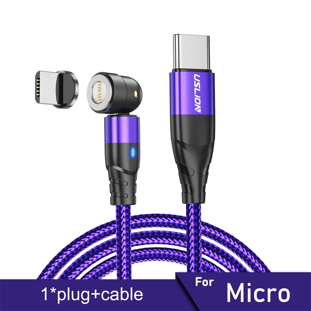 YKHSG PD 60W 3A Fast Charging Magnetic Cable 540° Rotate Micro USB Type ...