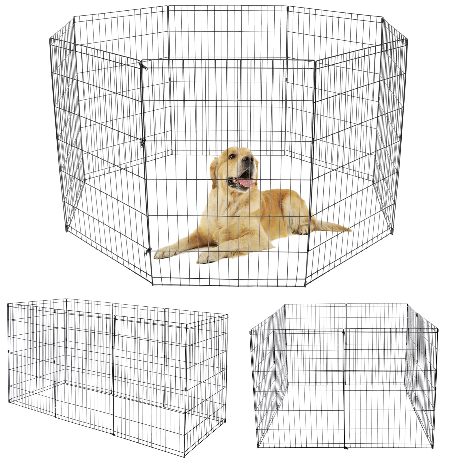 YKITRD 8-piece raised dog game fence can be assembled with pet exercise ...