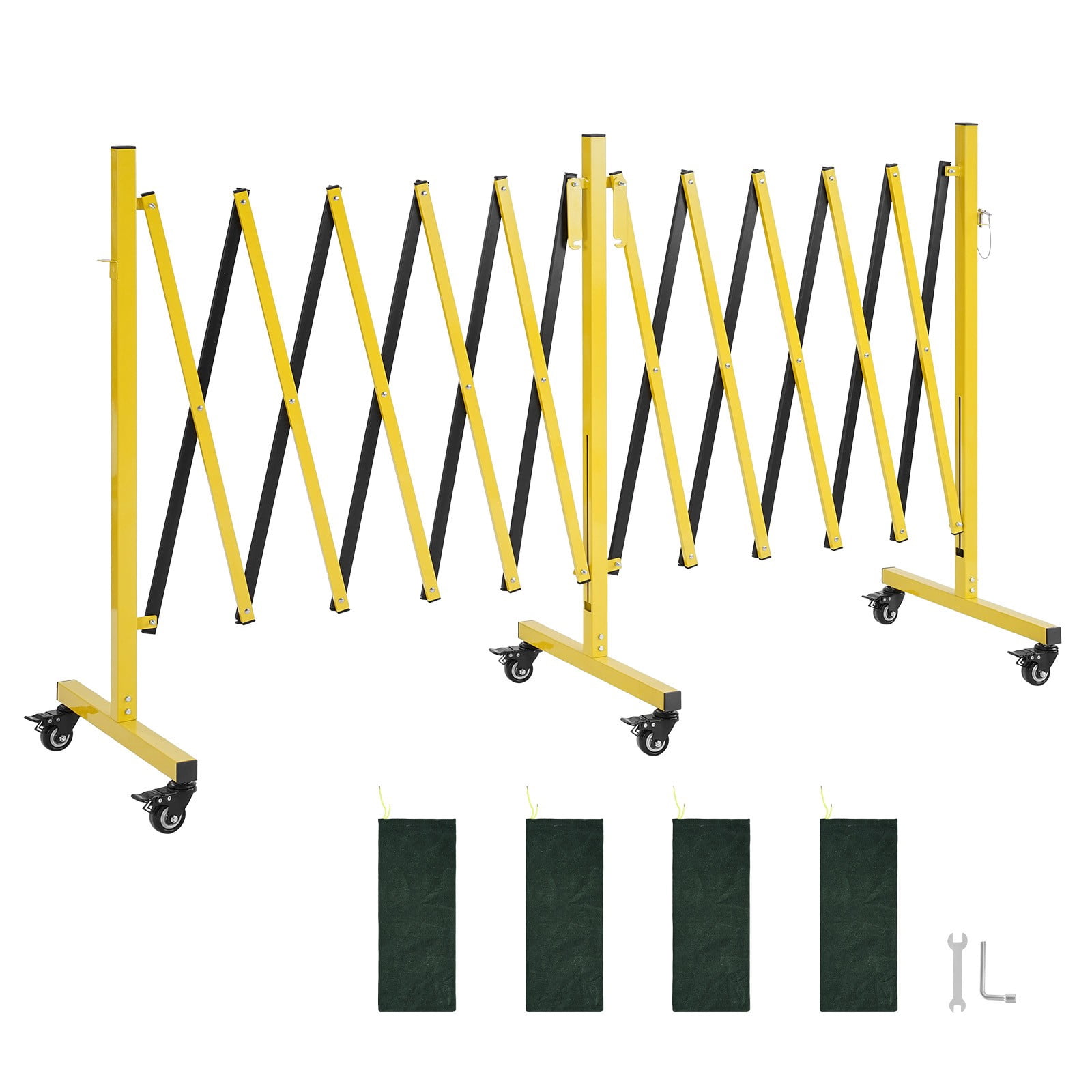 YKITRD Double Expandable Barricade 18FT Folding Security Barrier with ...