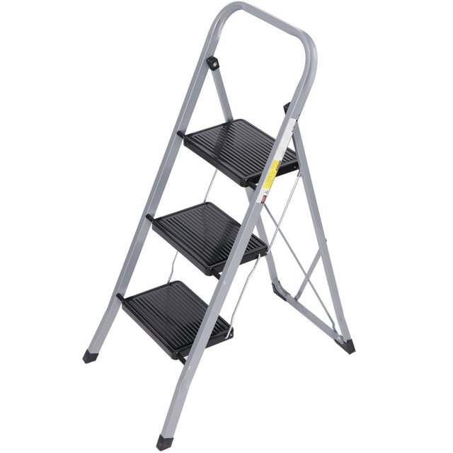 YKITRD Folding Steel Ladders -Use Home & Shop Step Stool with Anti-Slip ...