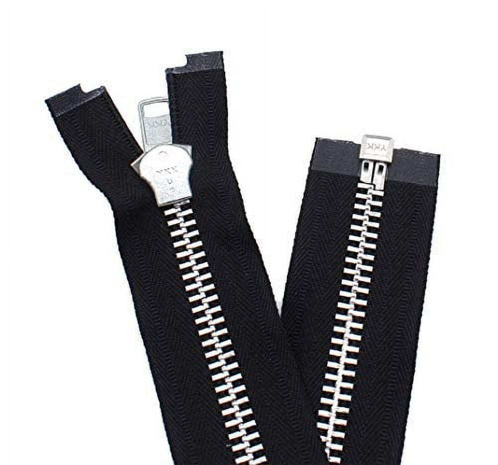 YKK #10 10 Inch to 36 Inch Aluminum Separating Jacket Zipper Extra Heavy Duty Metal Zippers for ...