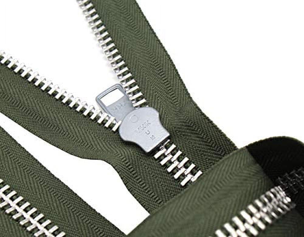 YKK #10 10 Inch to 36 Inch Aluminum Separating Jacket Zipper Extra Heavy Duty Metal Zippers for ...