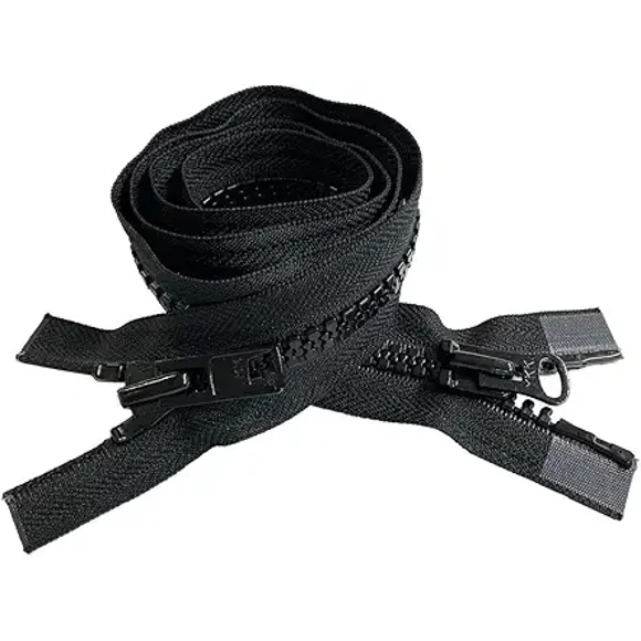 Heavy Duty Zippers for Jackets and Coats in Black and Metal Finishes