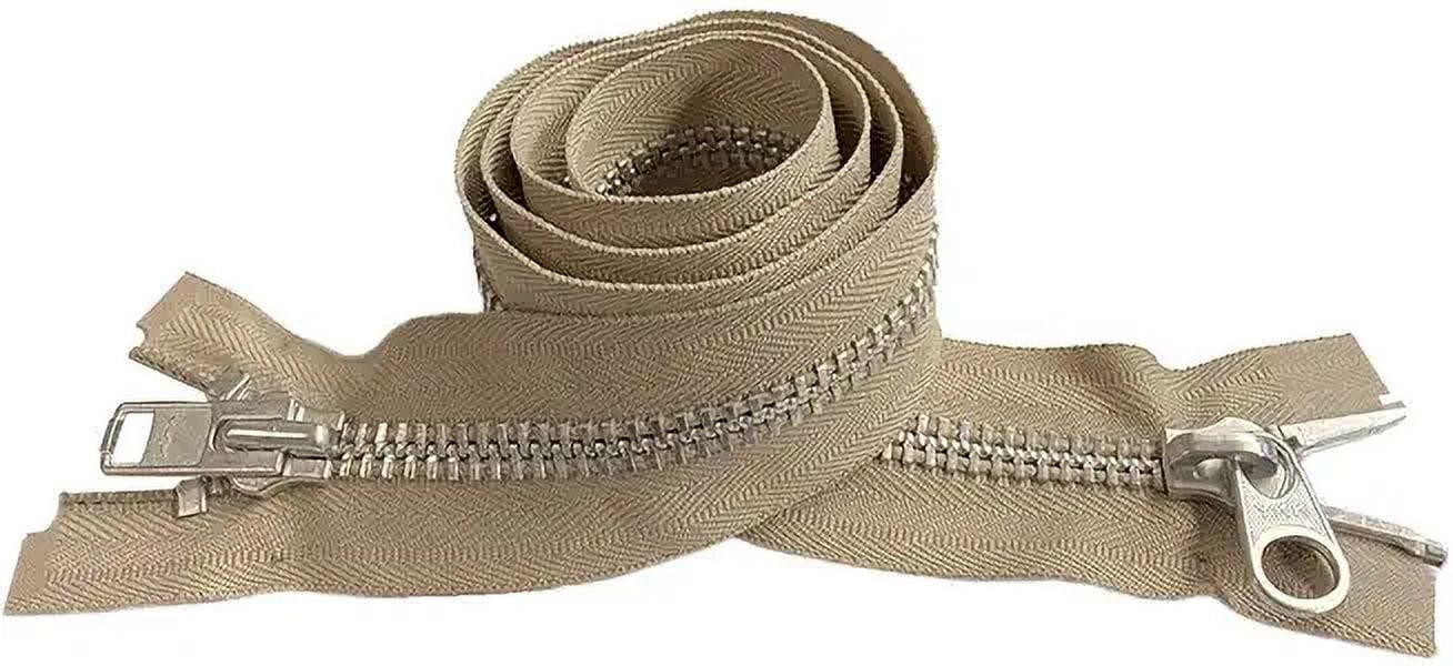 YKK #10 Extra Heavy Duty Aluminum Beige Parka "2-Way" Dual Separating ...