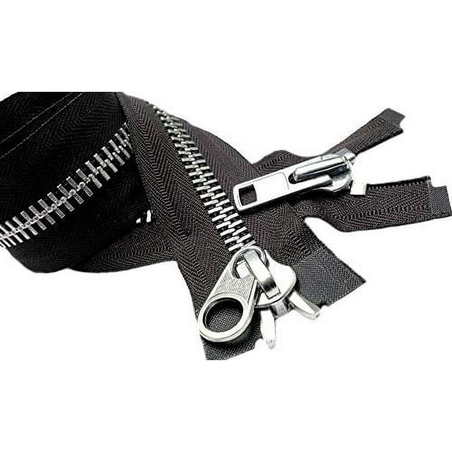 YKK #10 Extra Heavy Duty Aluminum Black Parka"2-Way" Dual Separating ...