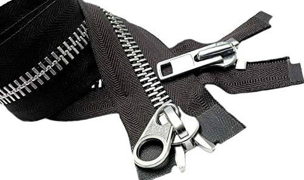 YKK #10 Extra Heavy Duty Aluminum Black Parka"2-Way" Dual Separating ...