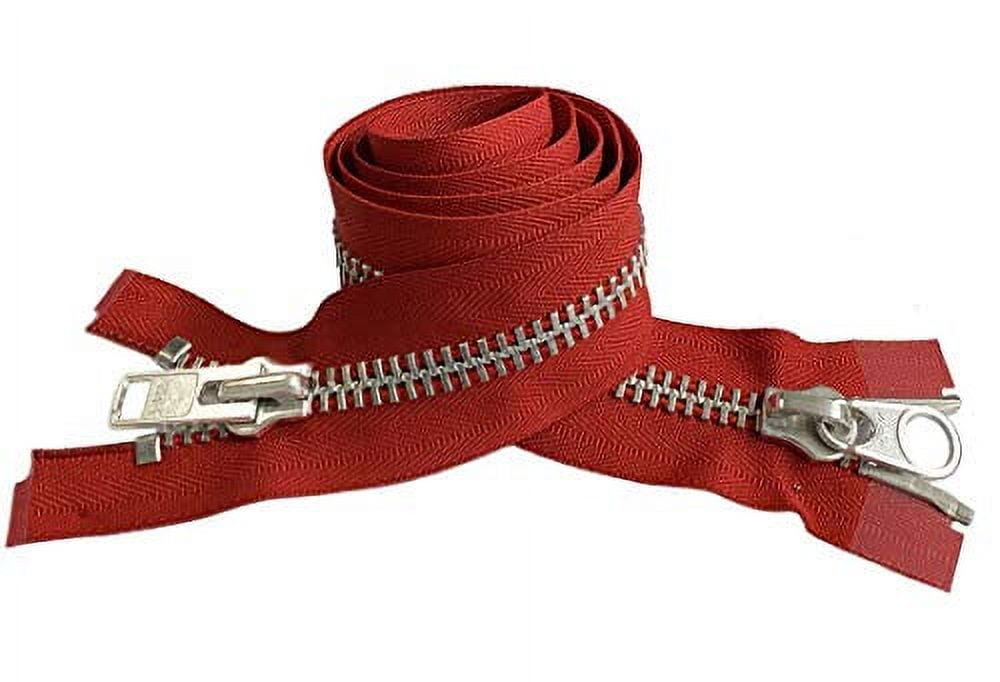YKK #10 Extra Heavy Duty Aluminum Hot Red Parka"2-Way" Dual Separating ...