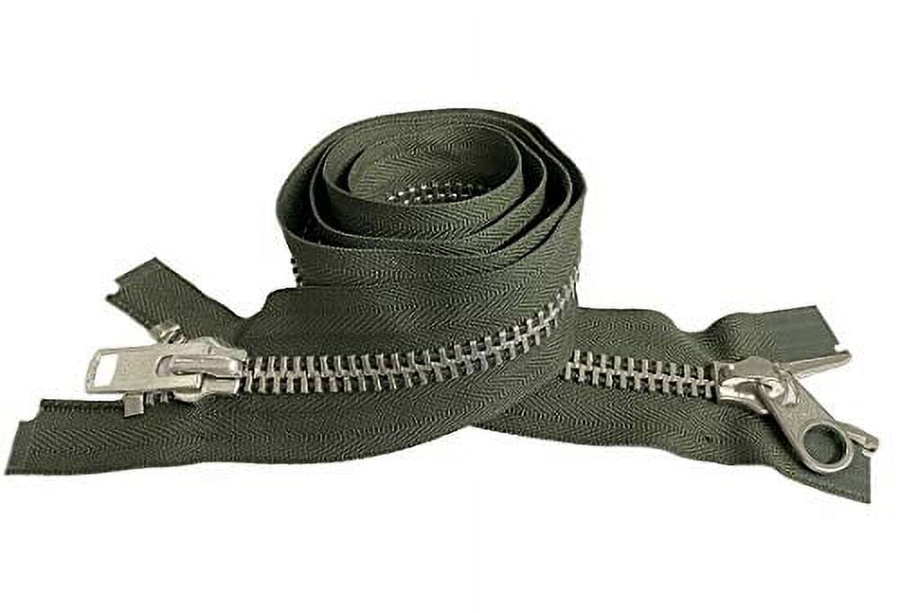 YKK #10 Extra Heavy Duty Aluminum Olive Green Parka"2-Way" Dual Separating Jacket Zipper - Color ...