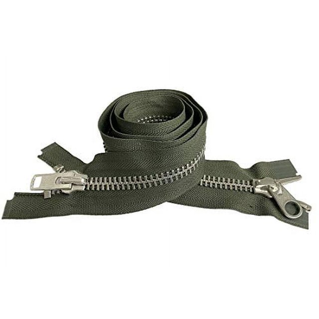 YKK #10 Extra Heavy Duty Aluminum Olive Green Parka"2-Way" Dual Separating Jacket Zipper - Color ...