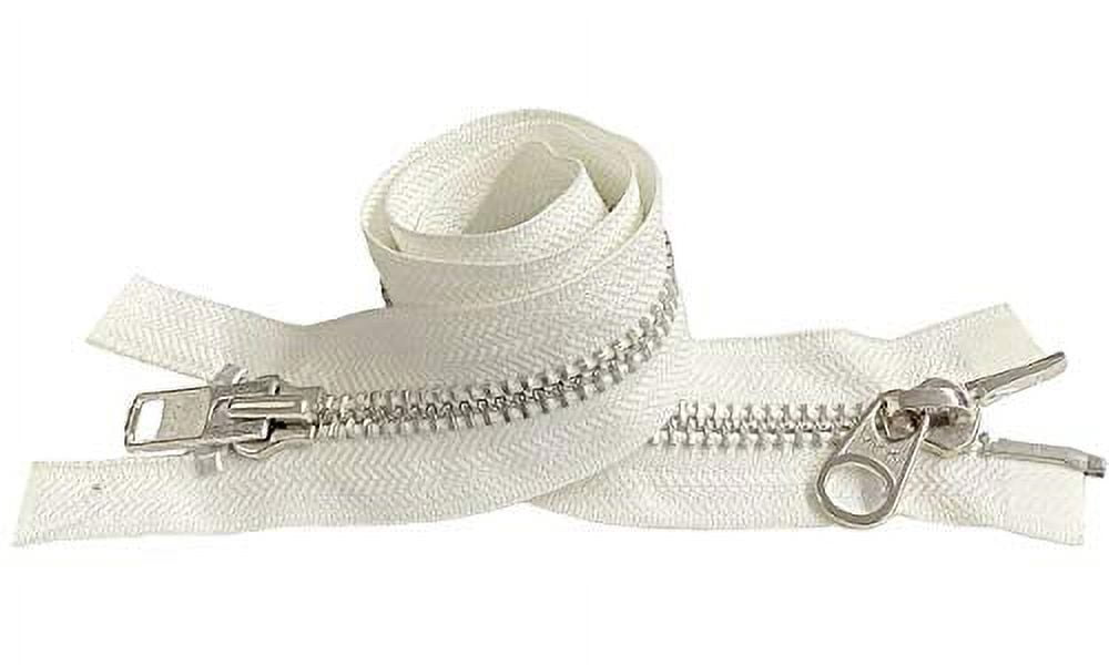 YKK #10 Extra Heavy Duty Aluminum White Parka"2-Way" Dual Separating ...