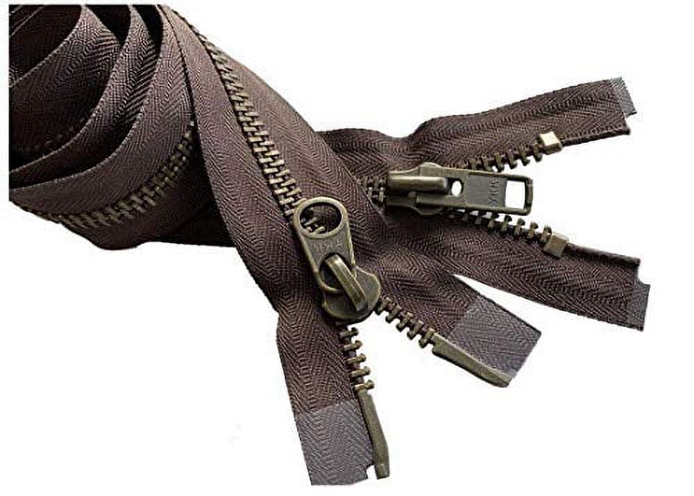 YKK #10 Extra Heavy Duty Antique Brass Brown Parka"2-Way" Dual ...