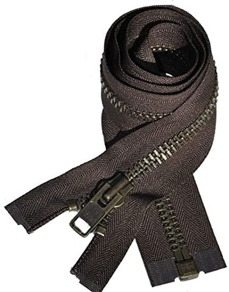 YKK #10 Extra Heavy Duty Antique Brass Brown Parka Separating Jacket Zipper - Choose Your Length ...