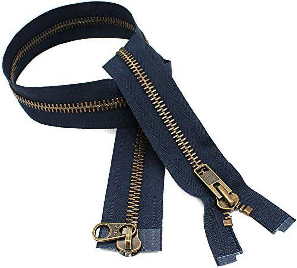 YKK #10 Extra Heavy Duty Antique Brass Navy Parka"2-Way" Dual Separating Jacket Zipper - Choose ...