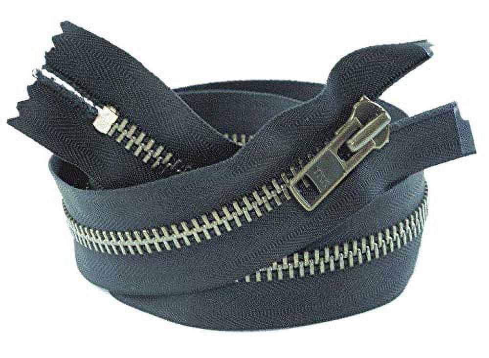 YKK #10 Extra Heavy Duty Black Antique Brass Closed Bottom Zipper ...